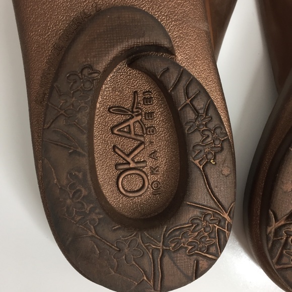 OKA b. | Shoes | Oka B Bronze Flip Flop Size Ml Gold Color Studs | Poshmark
